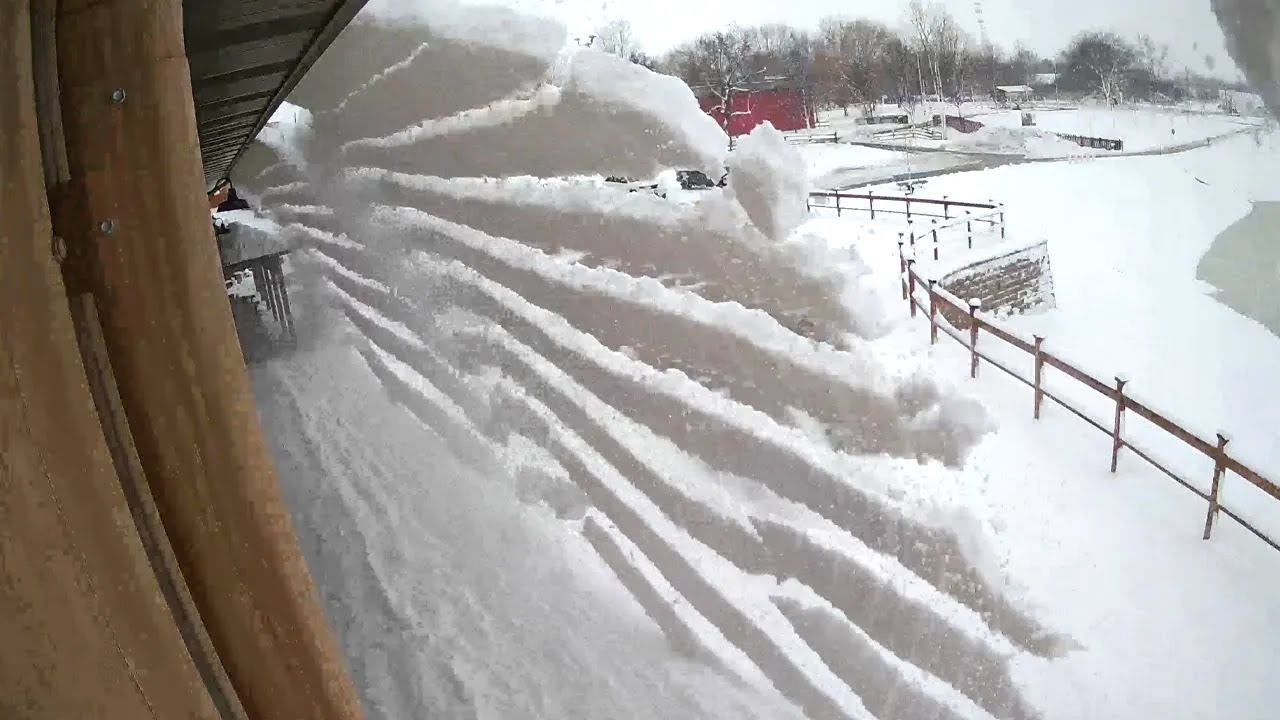 Satisfying Snow Falling at Volo Museum Auto Sales - YouTube