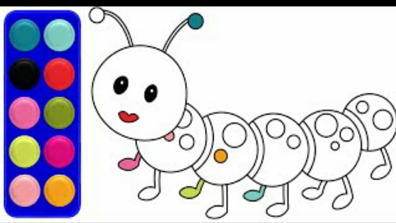 Easy And Simple Caterpillar Drawing Part 153 - YouTube