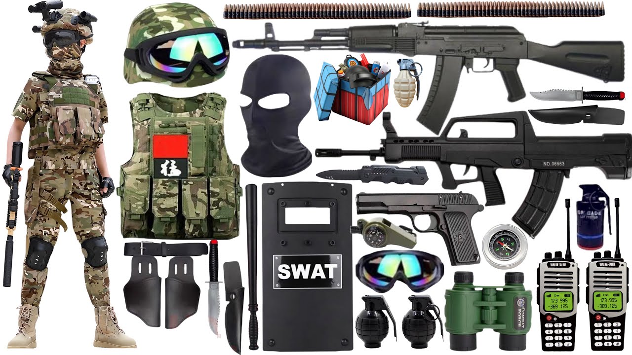 Special Forces military toy gun set unboxing, QBZ95, AK47 assault rifle ...