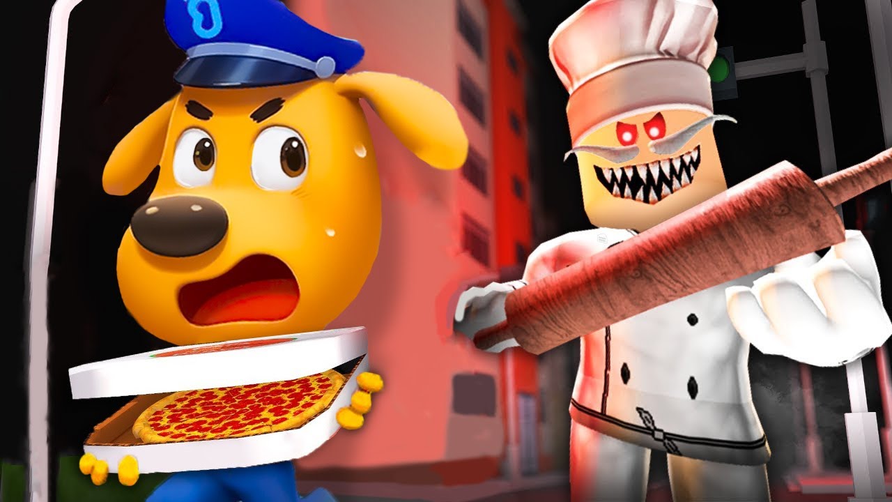 Sheriff Labrador & Dobie Escape Papa Pizza's Pizzeria in Roblox - YouTube