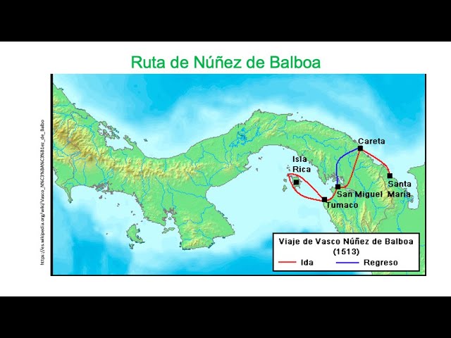 Mapa De Ruta De Vasco Núñez De Balboa