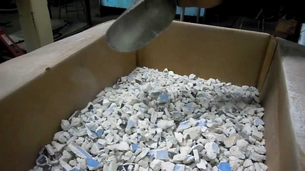 Crushed up Ceramic type material - YouTube