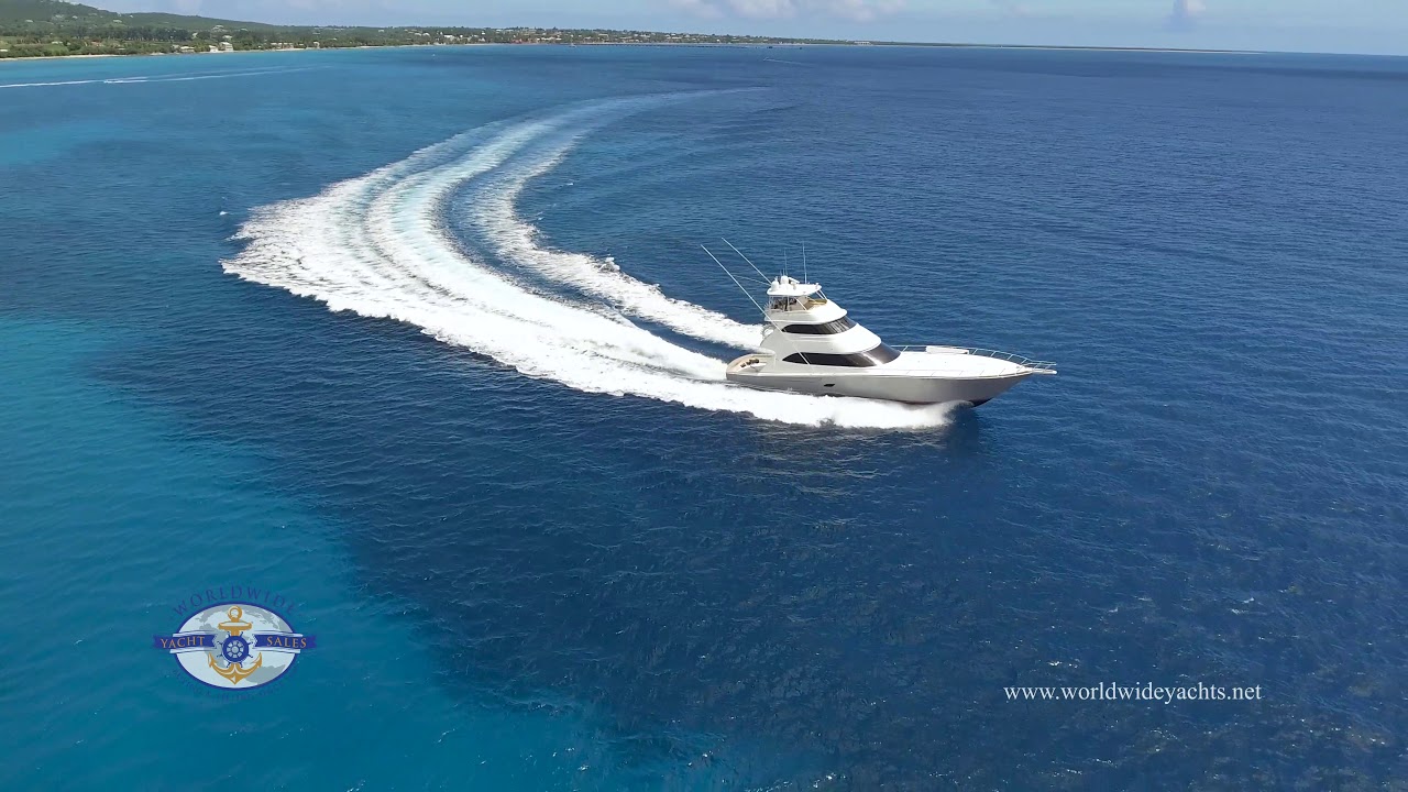 2013 Viking 82 Skybridge Shark Fin - YouTube