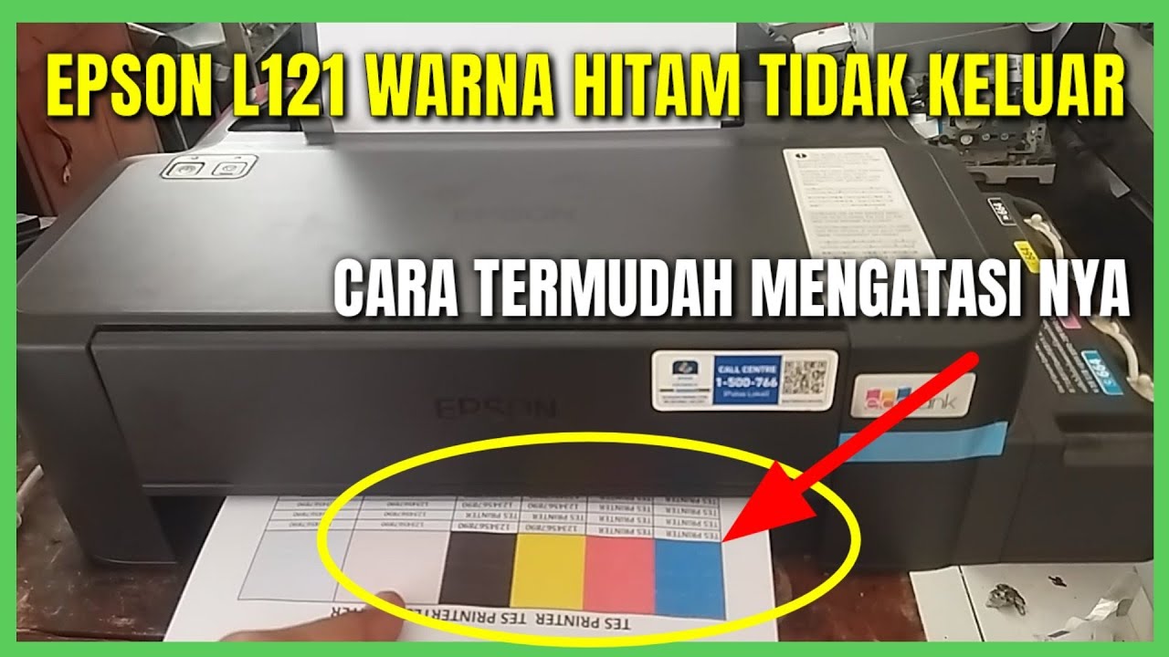 Memperbaiki printer epson l121 tinta hitam tidak keluar - YouTube