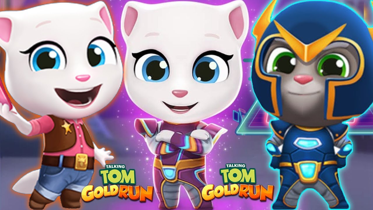 TALKING TOM GOLD RUN Android Gameplay EP#417 || COWBOY ANGELA VS CYBER ...
