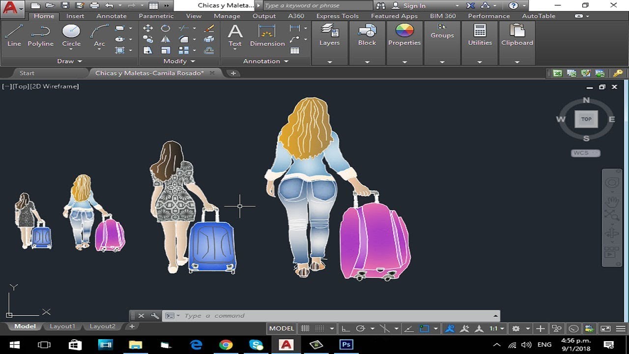 como escalar un dibujo en Autocad (comando SCALE) - YouTube