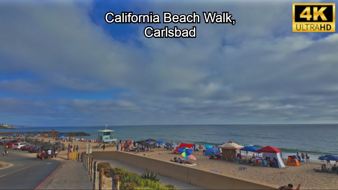 [4K] California Beach Walk: Carlsbad - Coastal Stroll - YouTube