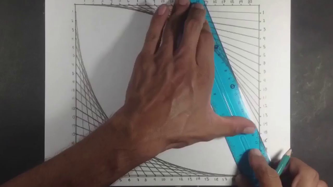 Dibujo de un ojo con líneas rectas - YouTube