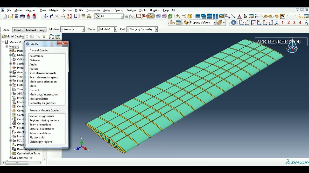 #Numerical simulation of wing using #ABAQUS ,Part8 First 5 #frequency mode #dynamique - YouTube