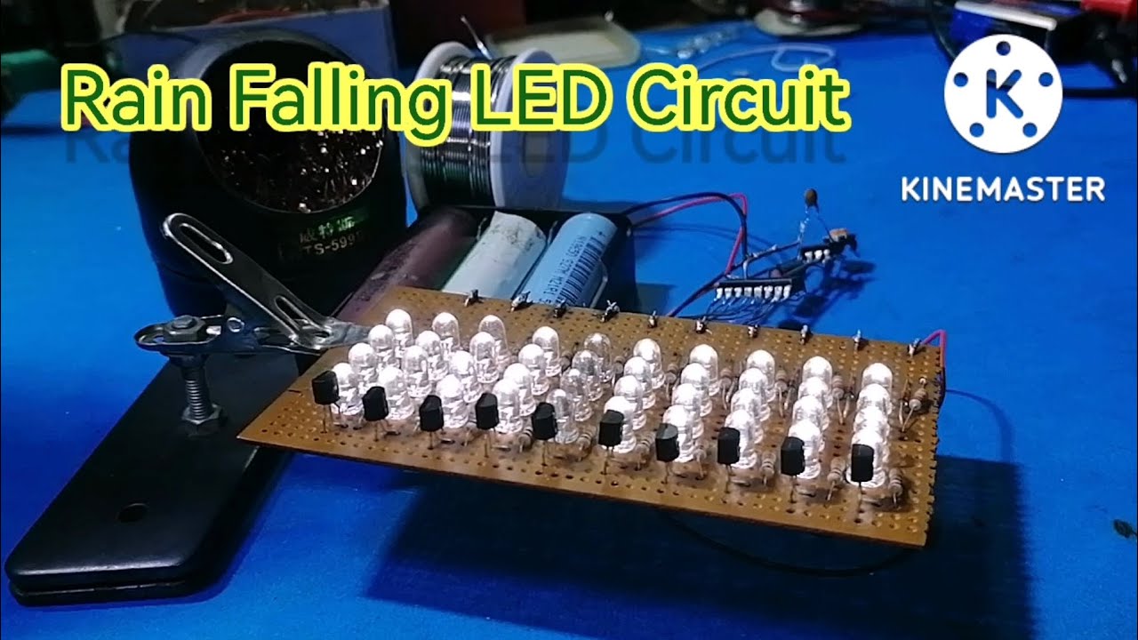 how to make Rain falling LED Circuit #NE555#CD4017 ics# Amazing Rain ...