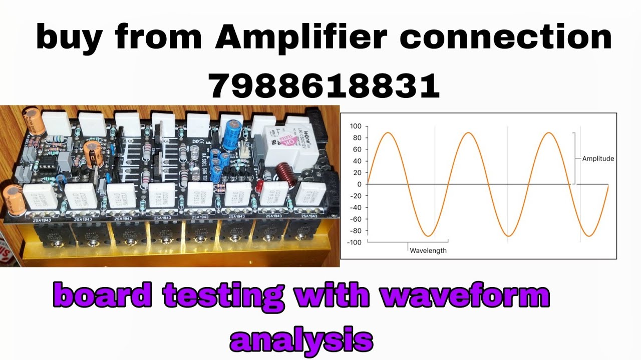 800w amplifier board waveform analysis and load test - YouTube