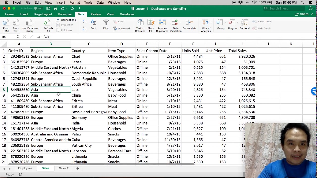MS Excel: Duplicates and Samples - YouTube