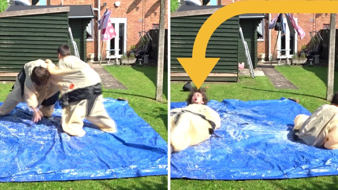 SUMO WRESTLING/SLIP N SLIDE FUN WITH NEPHEW! - YouTube