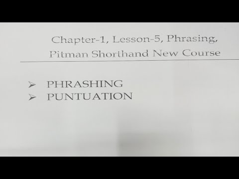 Chapter-1 | Lesson-5 | Pitman Shorthand New Course - YouTube