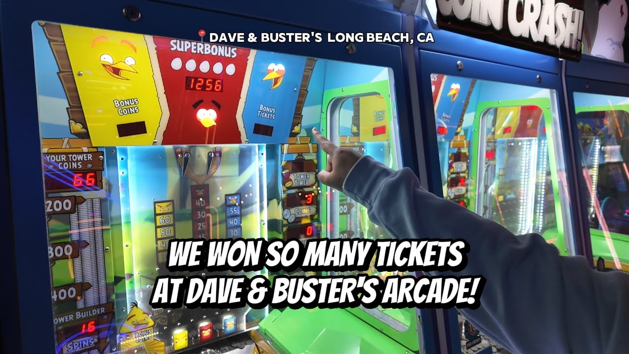 WE WON THE JACKPOT ON ANGRY BIRDS COIN PUSHER GAME AT DAVE & BUSTER'S ...