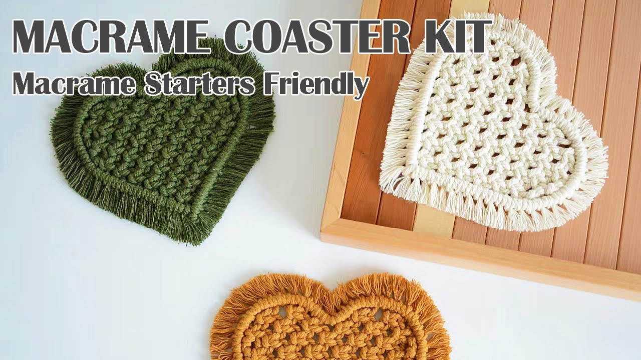macrame coaster /macrame cup coaster heart shape for macrame adults ...