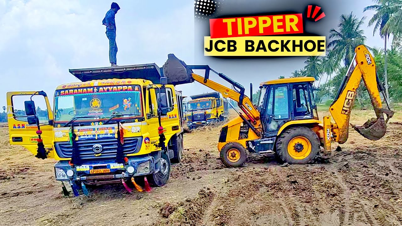 Tippers Formation of Line for Loading of Mud | Lorry Videos | JCB Truck ...