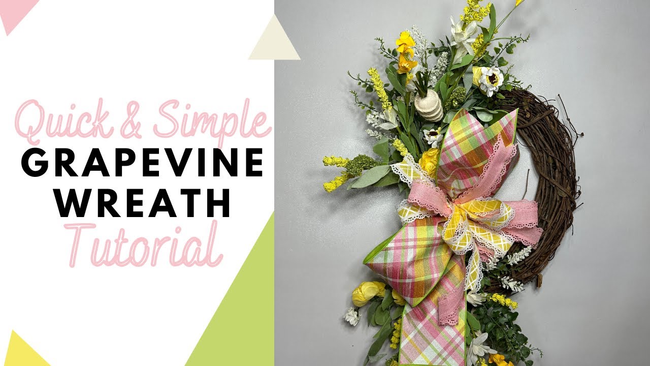 Quick and Simple Easter Egg Grapevine Wreath Tutorial - YouTube
