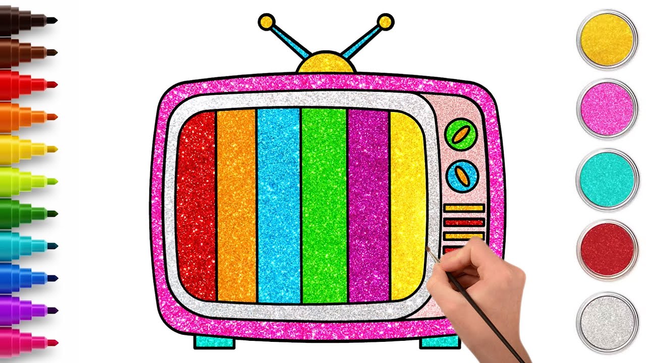 How to Draw Television 📺| Easy Drawing & Coloring For Kids | Chiki Art ...