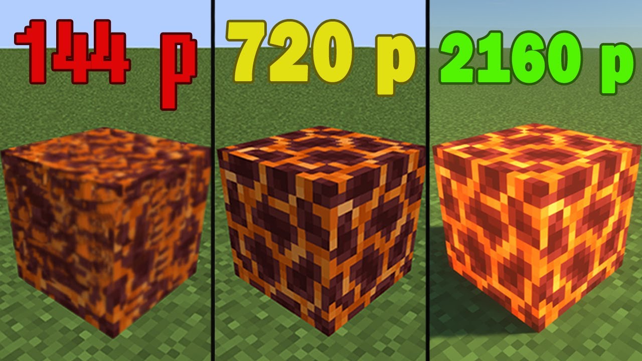 minecraft 144p vs 240p vs 360p vs 480p vs 720p vs 1080p vs 2k vs 4k ...
