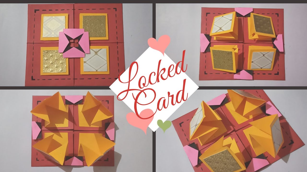 Locked card || handmade greeting card ideas || greeting card lasted ...