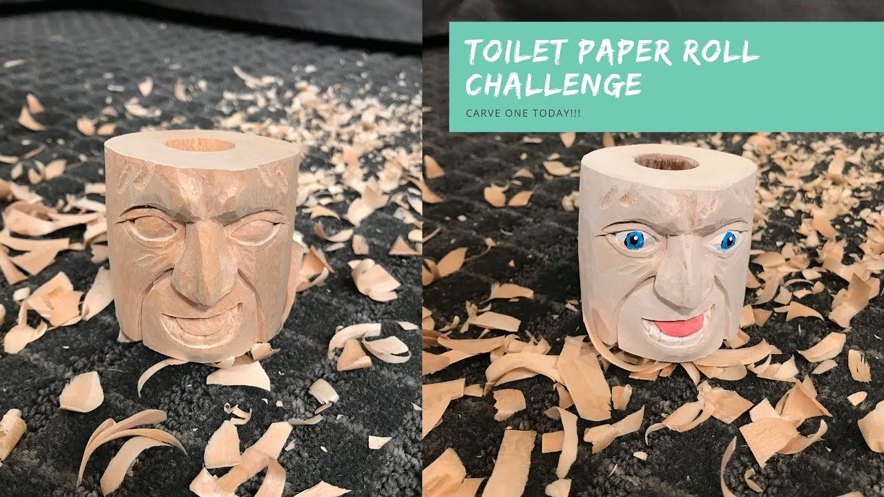 Hand Carved Toilet Paper Roll | Caricature Carving | Toilet Paper Roll ...