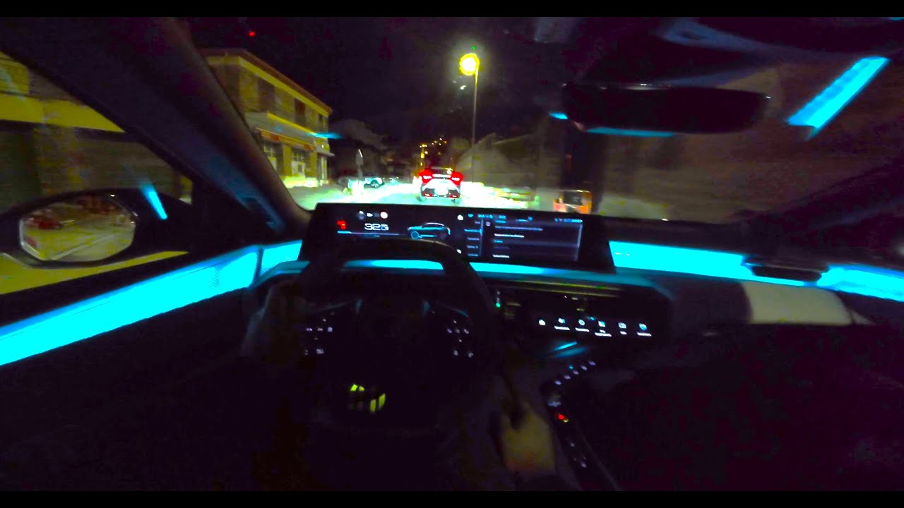 POV - New Peugeot e-3008 by night, RGB Interior lighting - YouTube