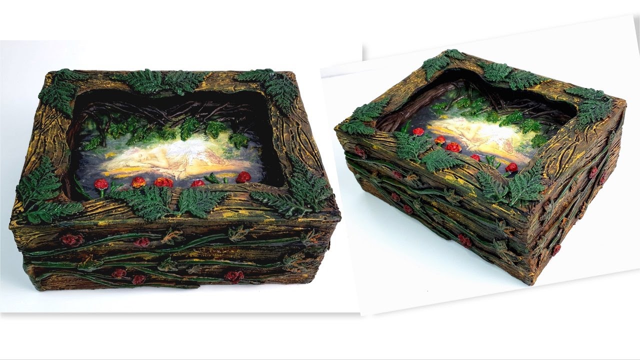 DIY/Magic Box from recycled cardboard and Air dry clay/Paper crafts ...