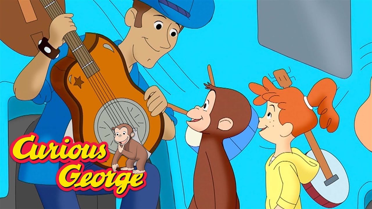 George learns about music instruments 🪕 Curious George 🐵 Kids Cartoon 🐵 ...