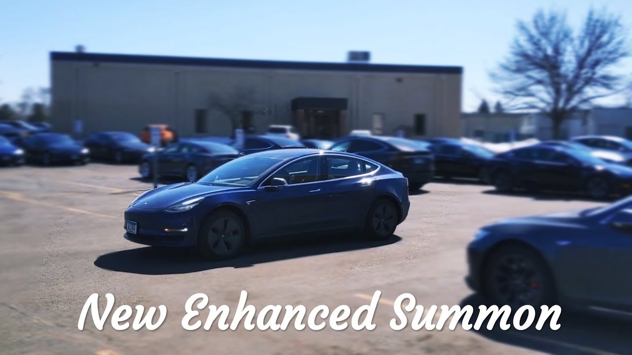 Demonstration of Tesla's New Enhanced Summon Feature - YouTube