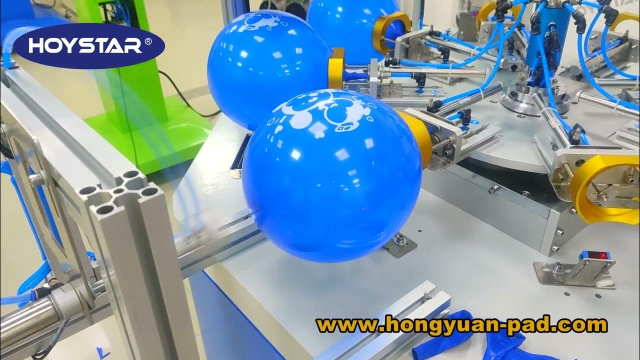 2 Color Automatic Balloon Screen Printing Machine from HOYSTAR Machinery - YouTube