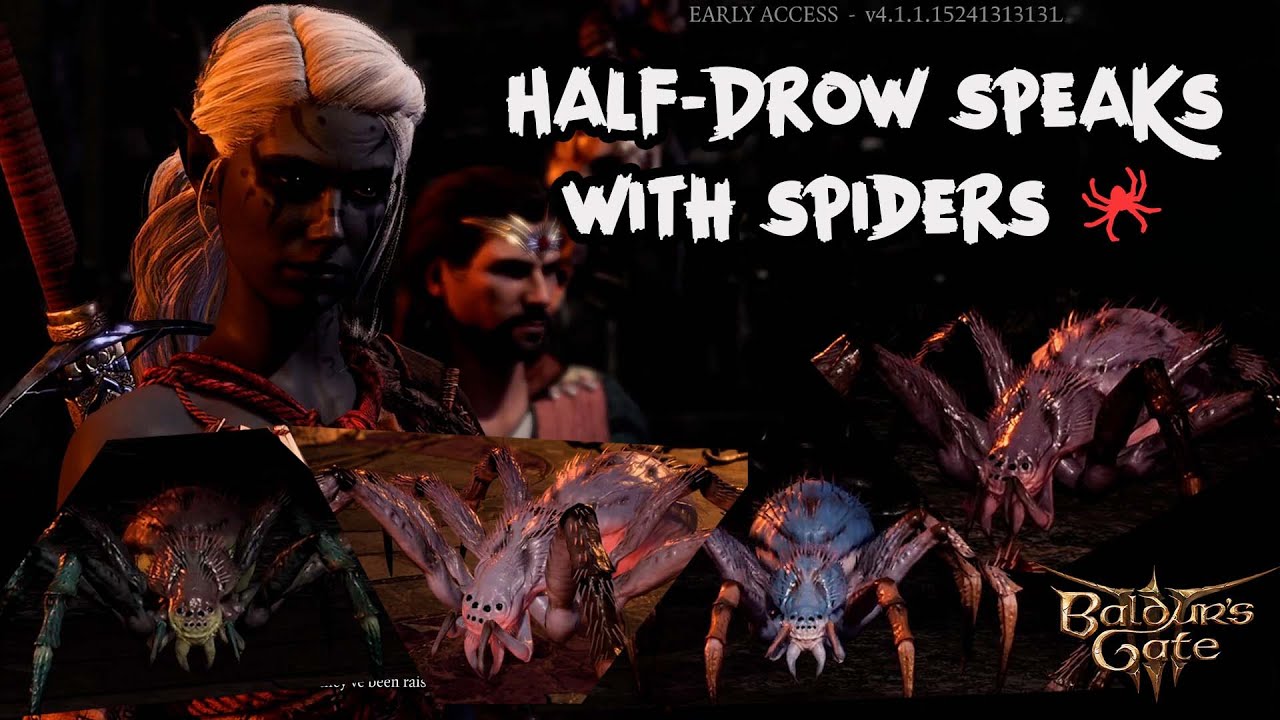 Baldur's Gate 3 Patch 7: Half-Drow Speaks with Grymforge Spiders - YouTube