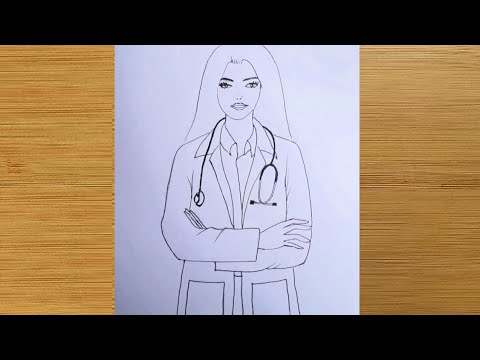 how to draw a girl || how to draw a doctor - YouTube
