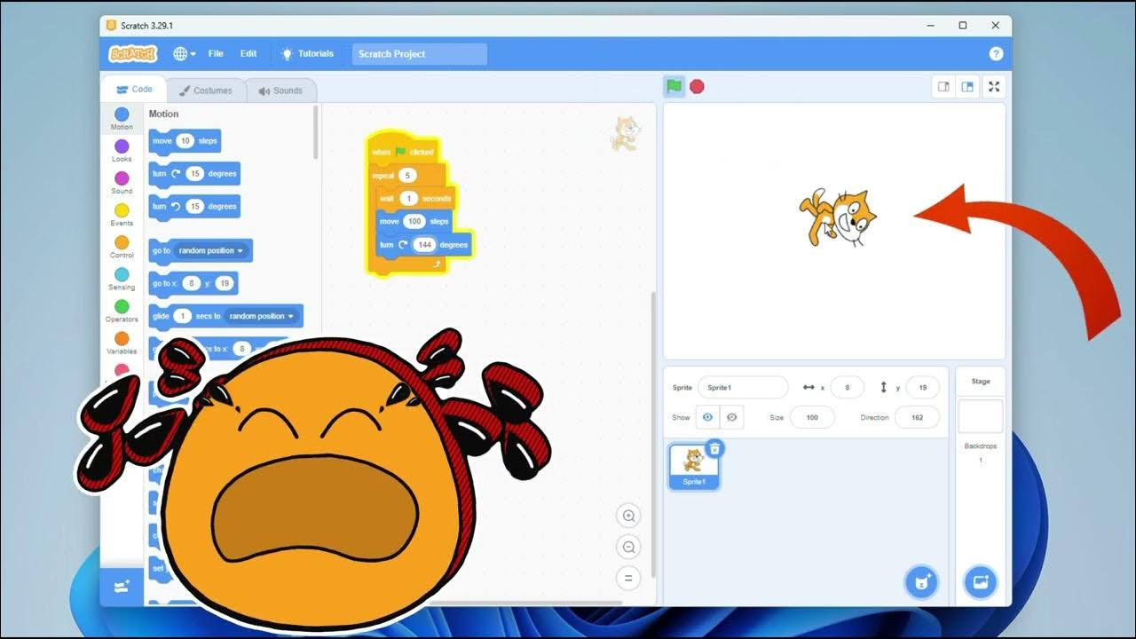 🌟⭐🎨 Create a script to draw a star in Scratch | Draw Star pattern using repeat block and pen ...