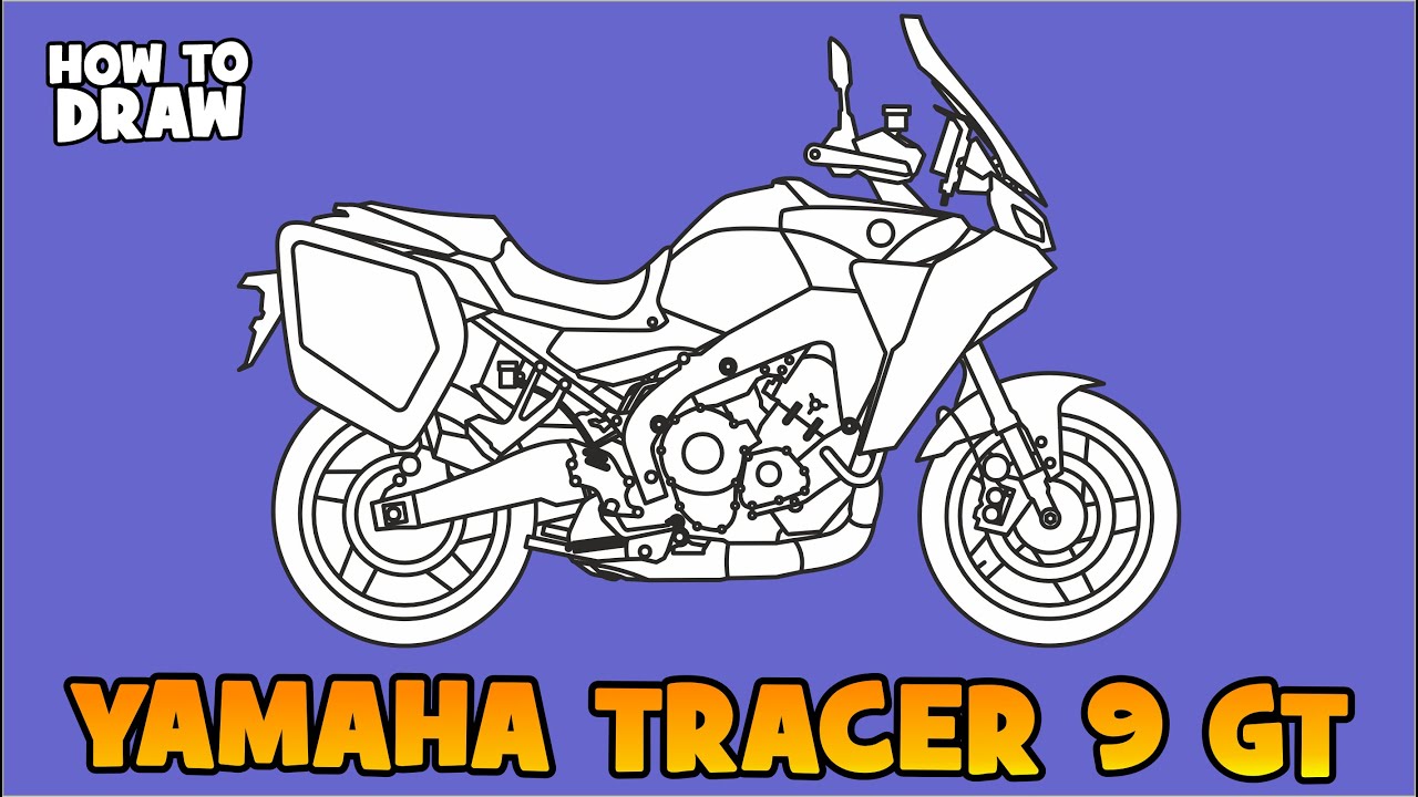 How to draw Motorcycle Yamaha Tracer 9 GT 2024 - YouTube