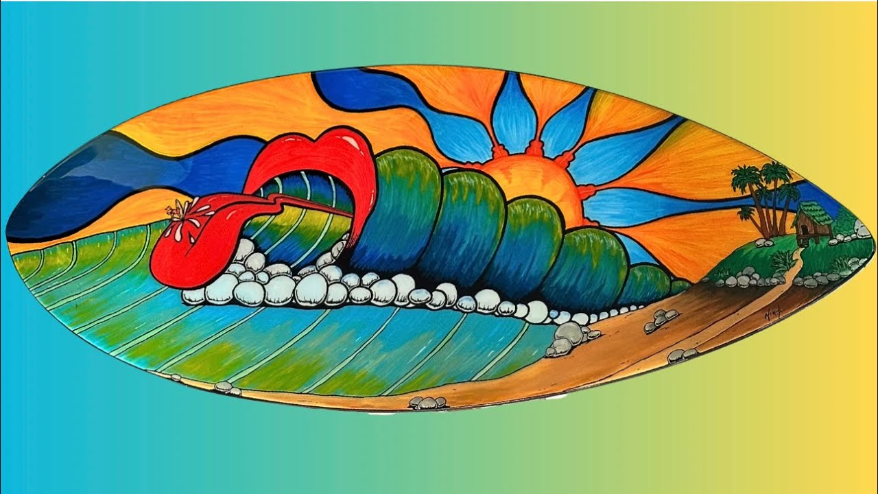 Timelapse of Posca Surfboard - YouTube