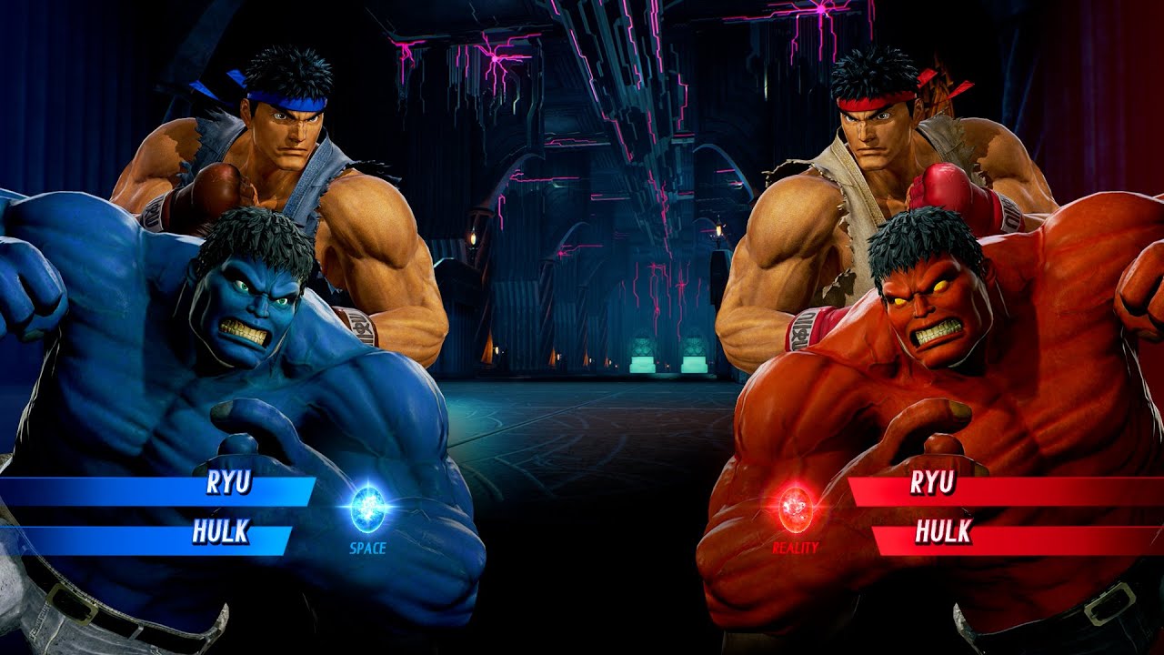 Blue Ryu & Blue Hulk vs Red Tyu & Red Hulk (Very Hard)- Marvel vs ...