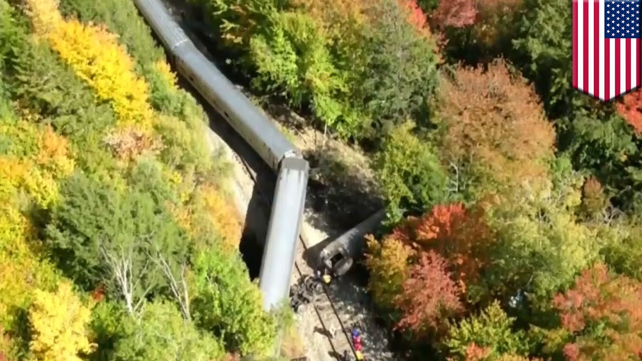 Amtrak train derailment: train hits rock and derails in Vermont ...