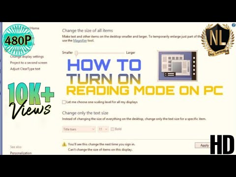 Apply reading mode on PC or laptop ( no any software required ) - YouTube