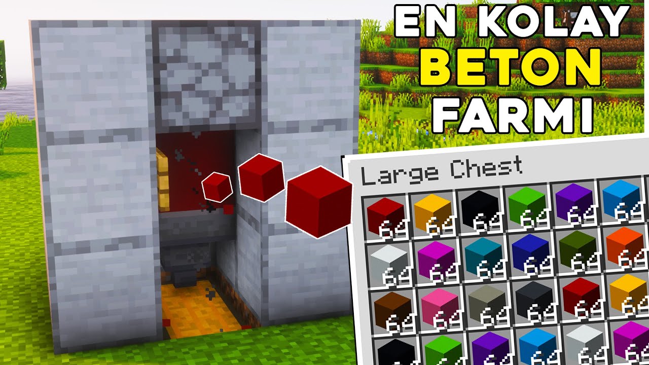 YAPIMI KOLAY BETON MAKİNESİ !! Minecraft: Beton Farmı Nasıl Yapılır l ...