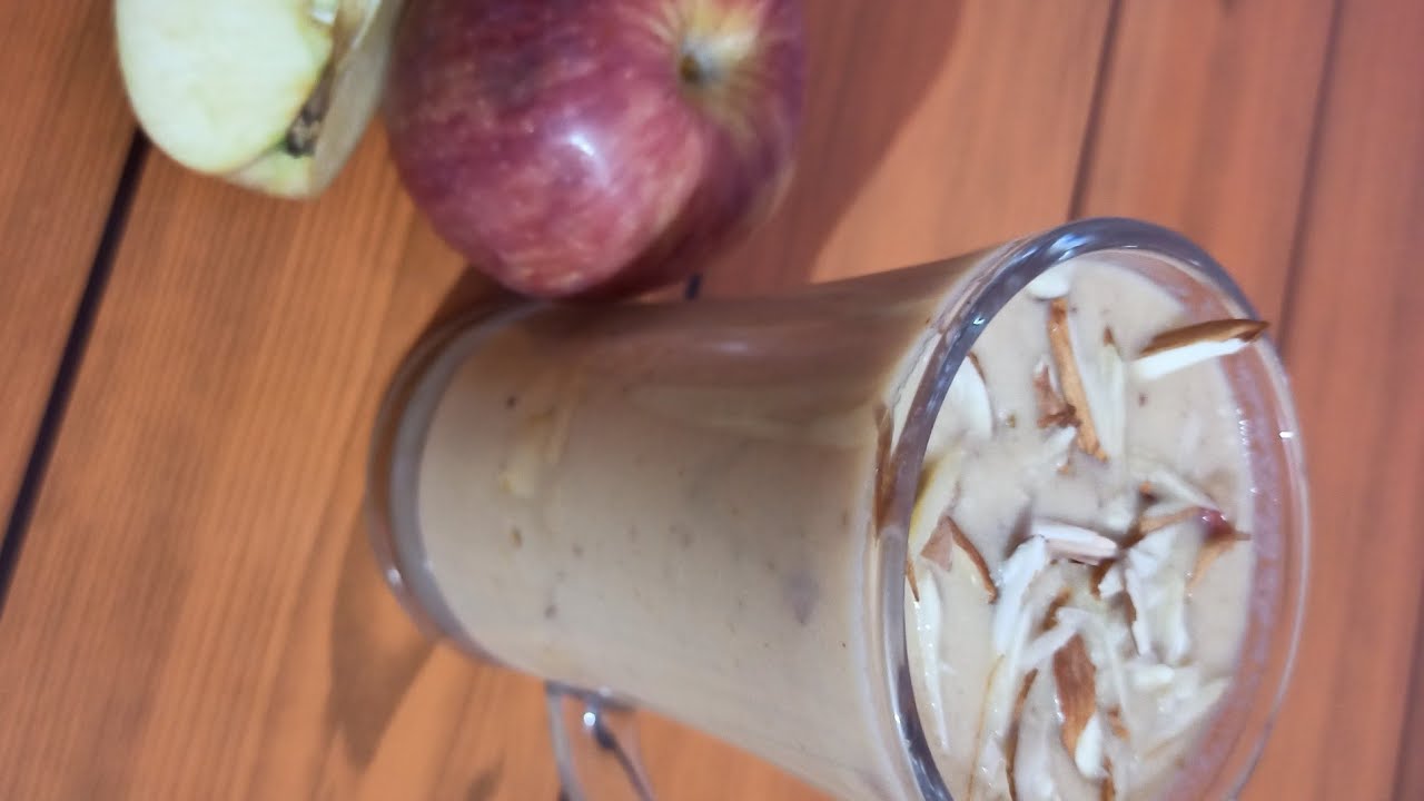Apple milkshake recipe | How to make apple milkshake | Apple smoothie ...