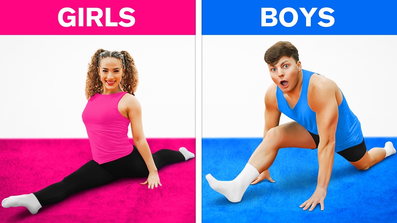GIRLS vs BOYS Flexibility Challenge! - YouTube