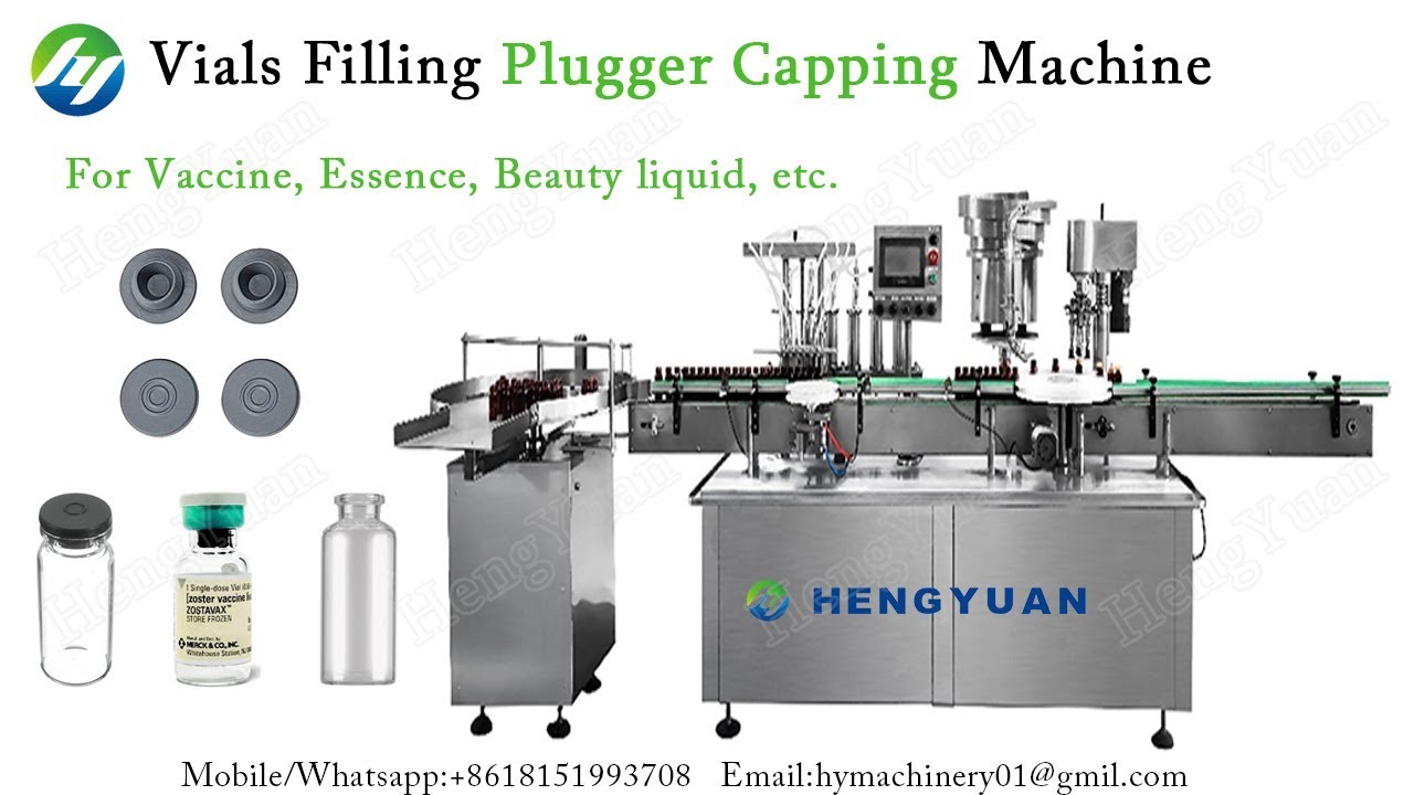 Automatic 10ml vials bottle filling rubber plugging stopper sealing machine with bottle ...