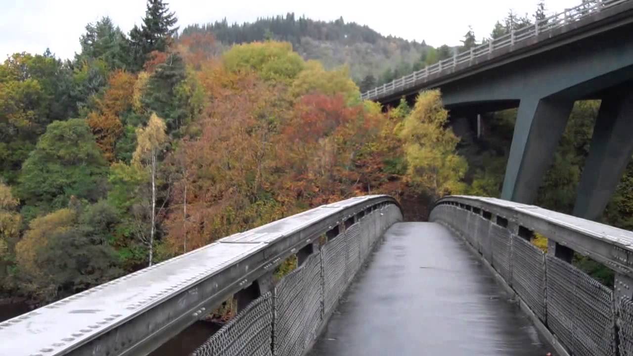 Autumn Clunie Footbridge Over Loch Faskally Pitlochry Highland ...