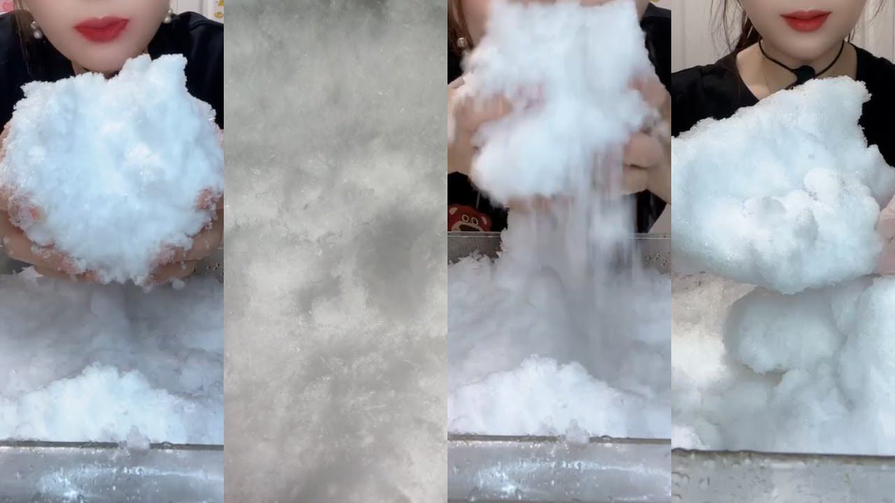 【ASMR】Fluffy Ice Powdery Ice Soft Crunches Ice Eating ASMR ️얼음을 먹고 | 氷を ...