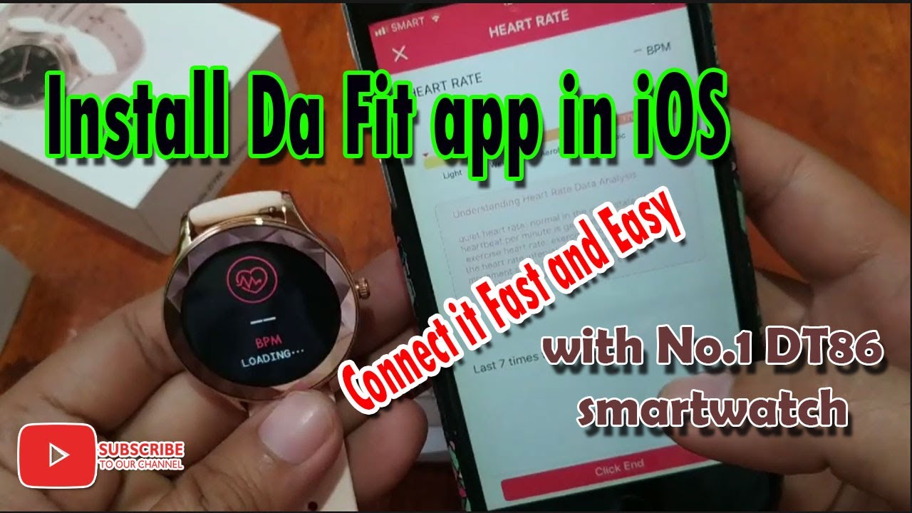 Install Da Fit app in iOS with No 1 DT86 smartwatch - YouTube