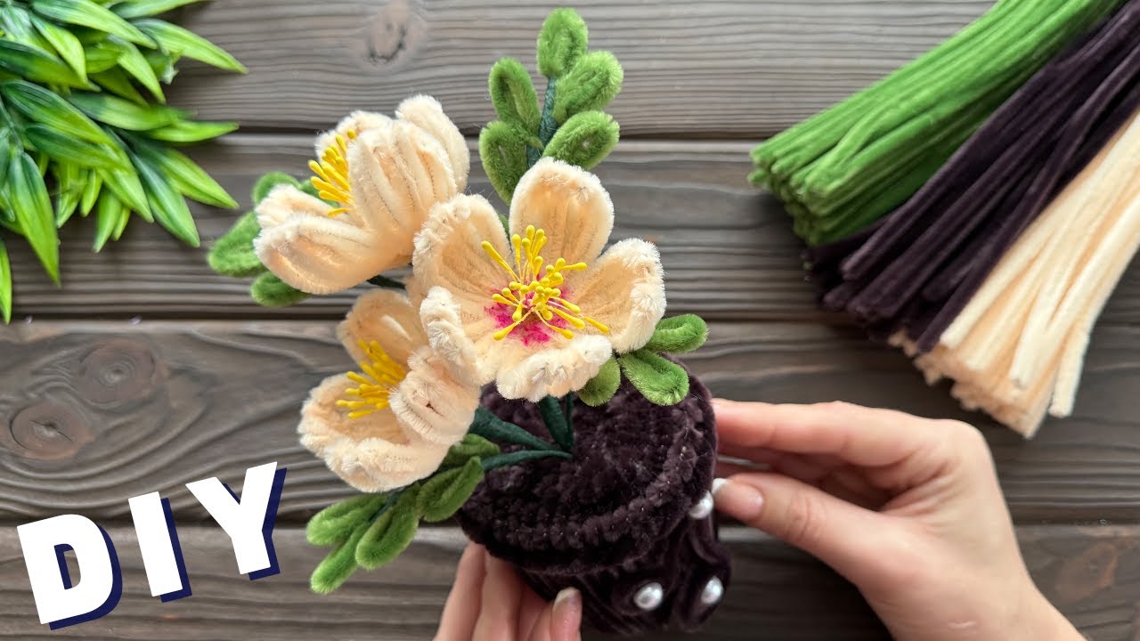 How to Make Flowers Pipe Cleaner with Chenille Wire DIY Tutorial Crafts ...