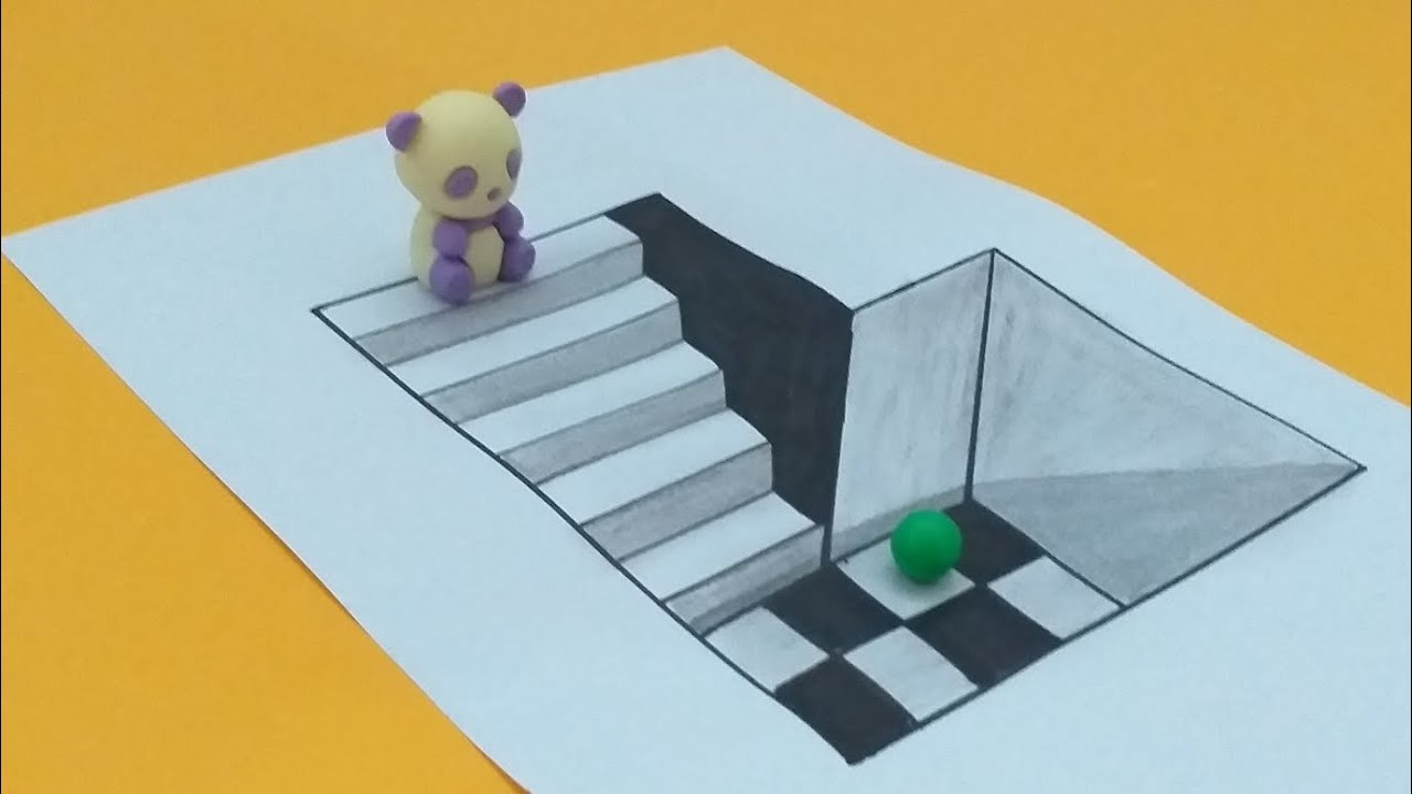 3d Draw stairs with me | 3d Drawing stairs for beginners - YouTube