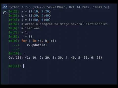 Merge Several Dictionaries | Python - YouTube