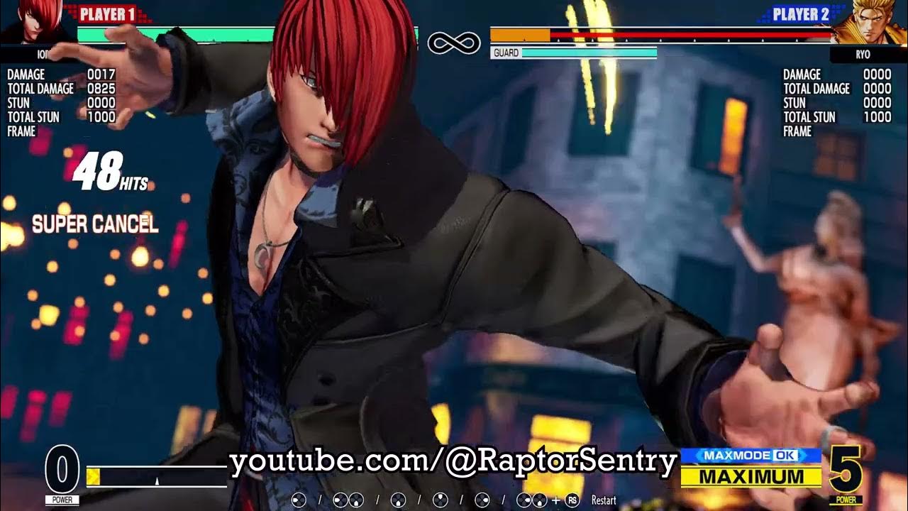 KOF XV Iori Stun TOD 100% 66 Hit Midscreen Combo (Mid Blue Raw Max) - YouTube